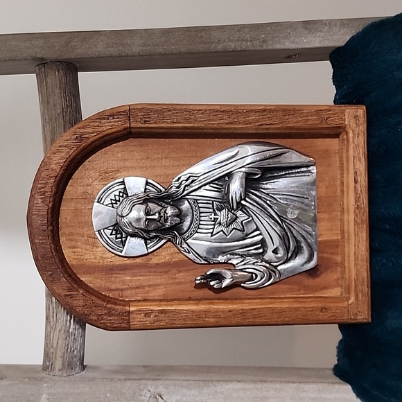 Wall Decor | Jesus Christ Antique Frame Sacred Heart Of Jesus Christ ...